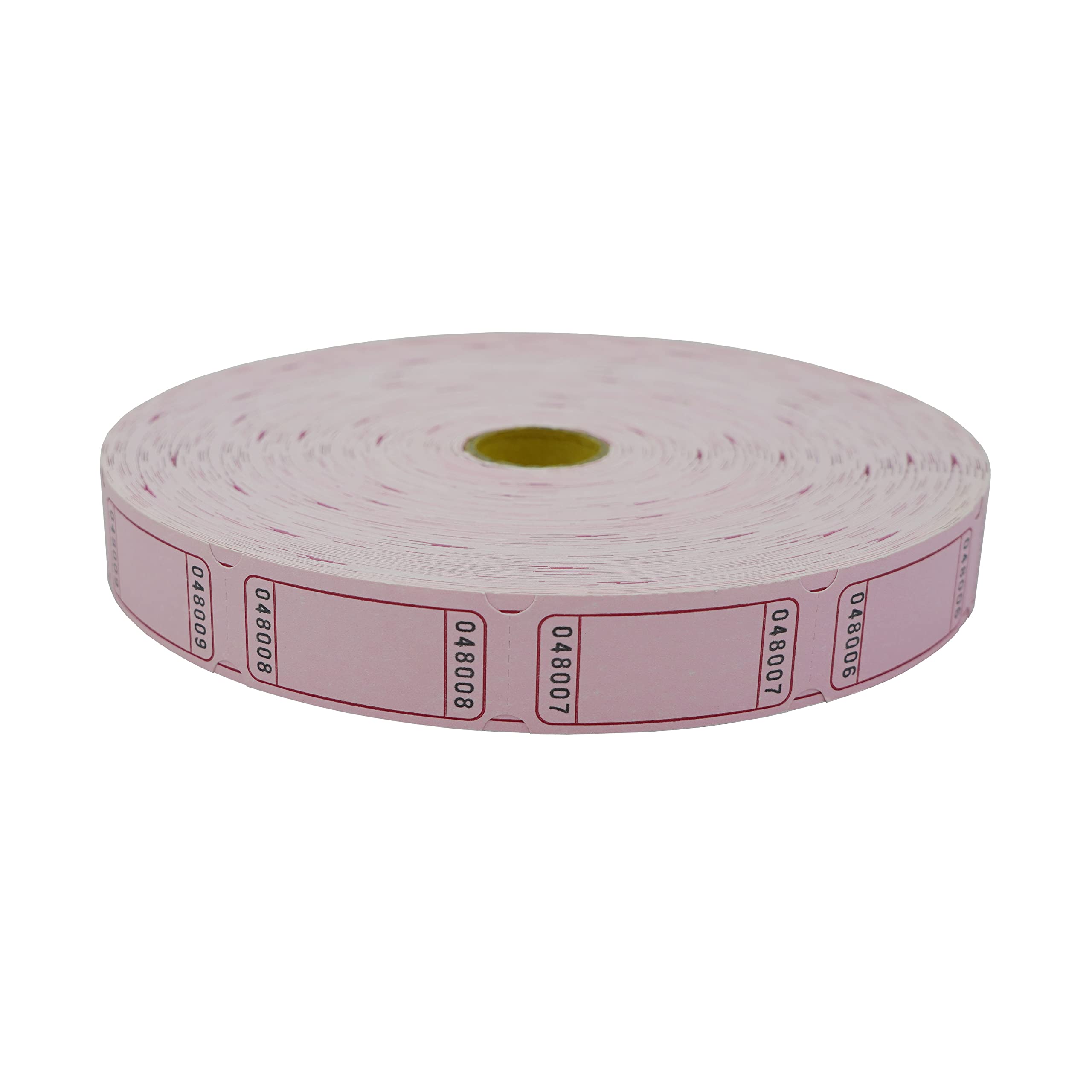DNB 2000 Raffle Tickets - Single Roll 2000 Pcs per Roll 2 x 1 Inch Consecutively Numbered Blank Tickets for Entry/Events/Class Reward/Fundraiser/Prizes - Pink