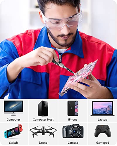 Precision Screwdriver Set, Laptop Repair Tool Kit, Kingsdun 130 in 1 Professional Computer Magnetic Screwdrivers Kit with 120 Bits Torx Star Screwdriver for PC, Xbox, Phone, Switch, Rc Car DIY