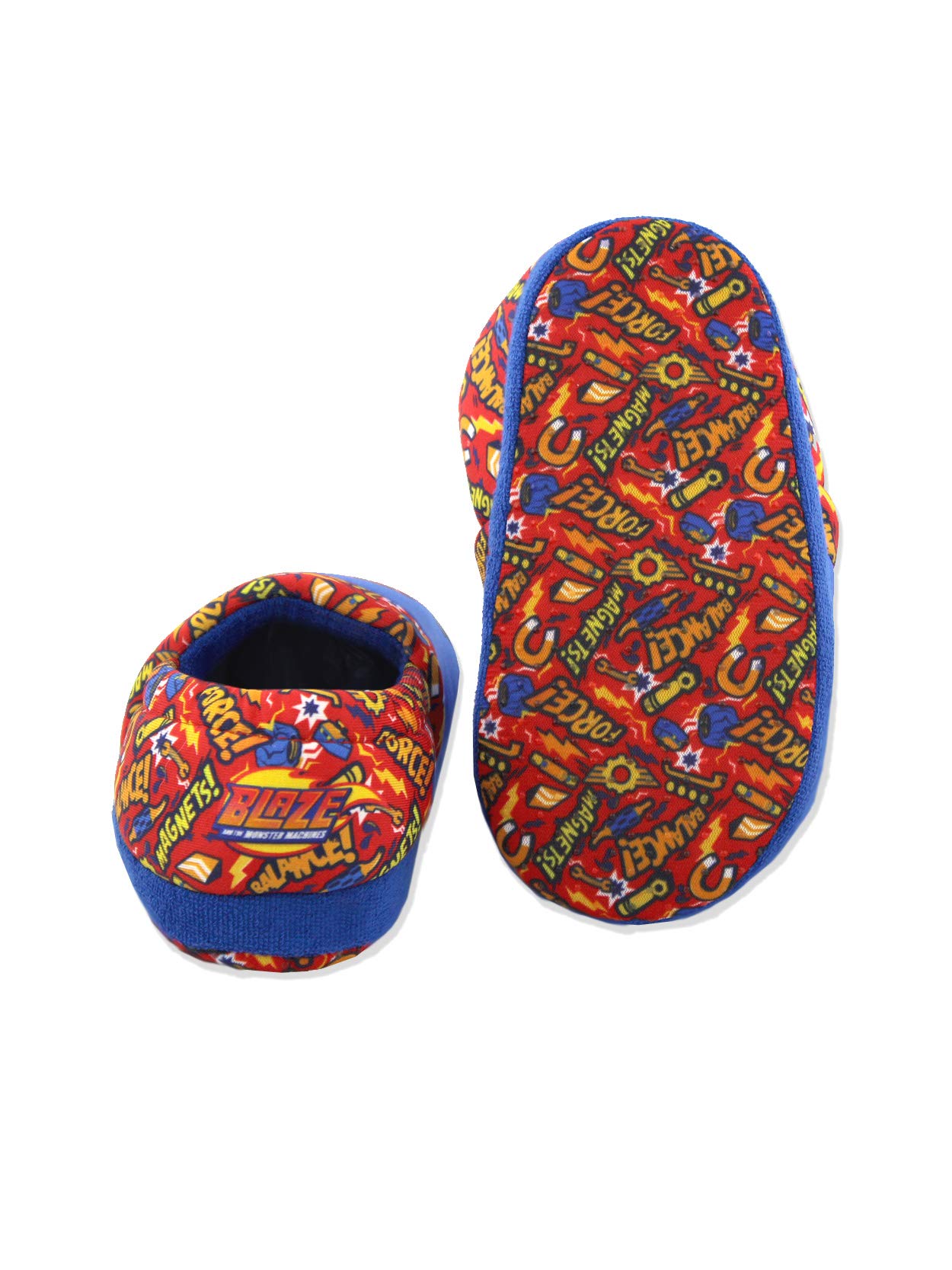 Blaze and The Monster Machines Boys Toddler Plush Aline Slippers (11-12 M US Little Kid, Red/Blue)