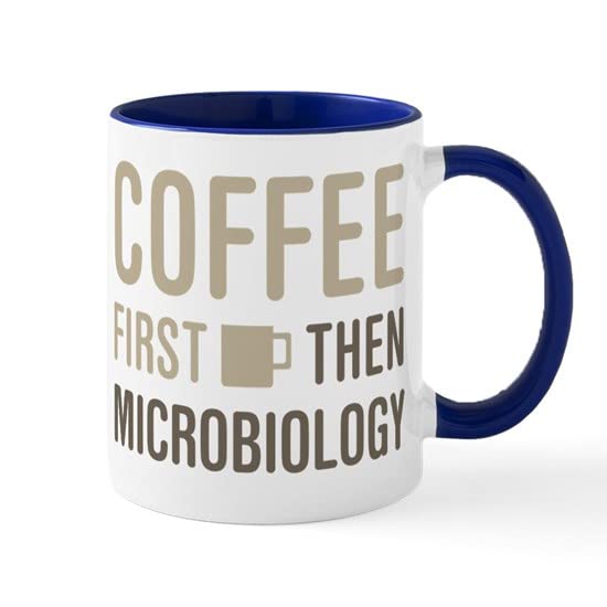 CafePress Coffee Then Microbiology Mugs Ceramic Coffee Mug, Tea Cup 11 oz