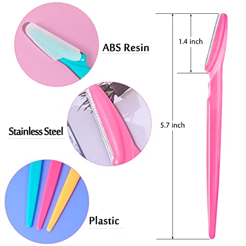 HFATMOS 12 Pcs Eyebrow Razor, Multipurpose Exfoliating Dermaplaning Tool Razors for Women Face, Facial Razors Eyebrow Shaper with Precision Cover for Women Men, Easy to Use
