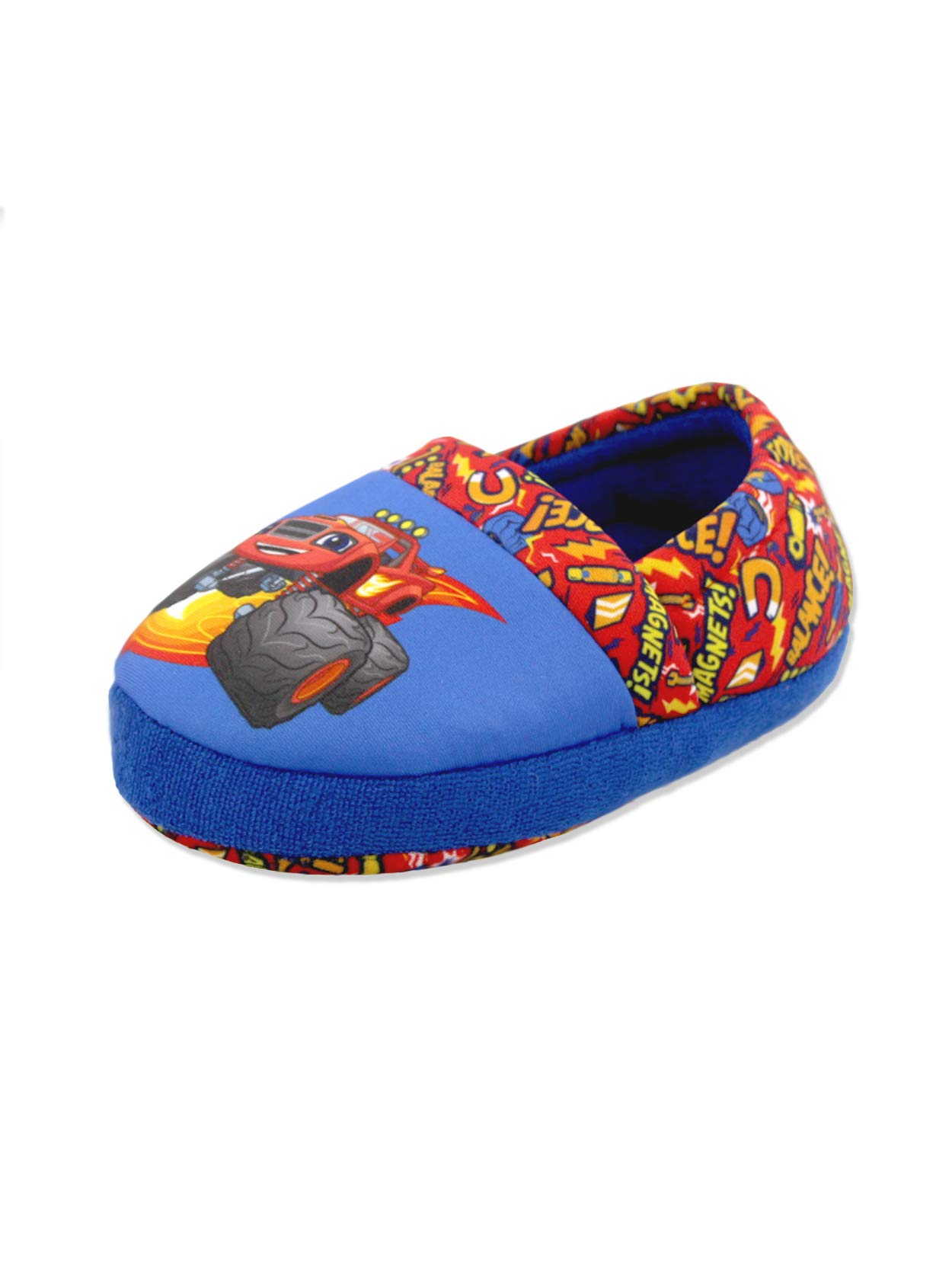 Blaze and The Monster Machines Boys Toddler Plush Aline Slippers (11-12 M US Little Kid, Red/Blue)