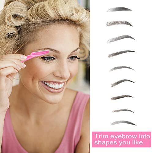 HFATMOS 12 Pcs Eyebrow Razor, Multipurpose Exfoliating Dermaplaning Tool Razors for Women Face, Facial Razors Eyebrow Shaper with Precision Cover for Women Men, Easy to Use