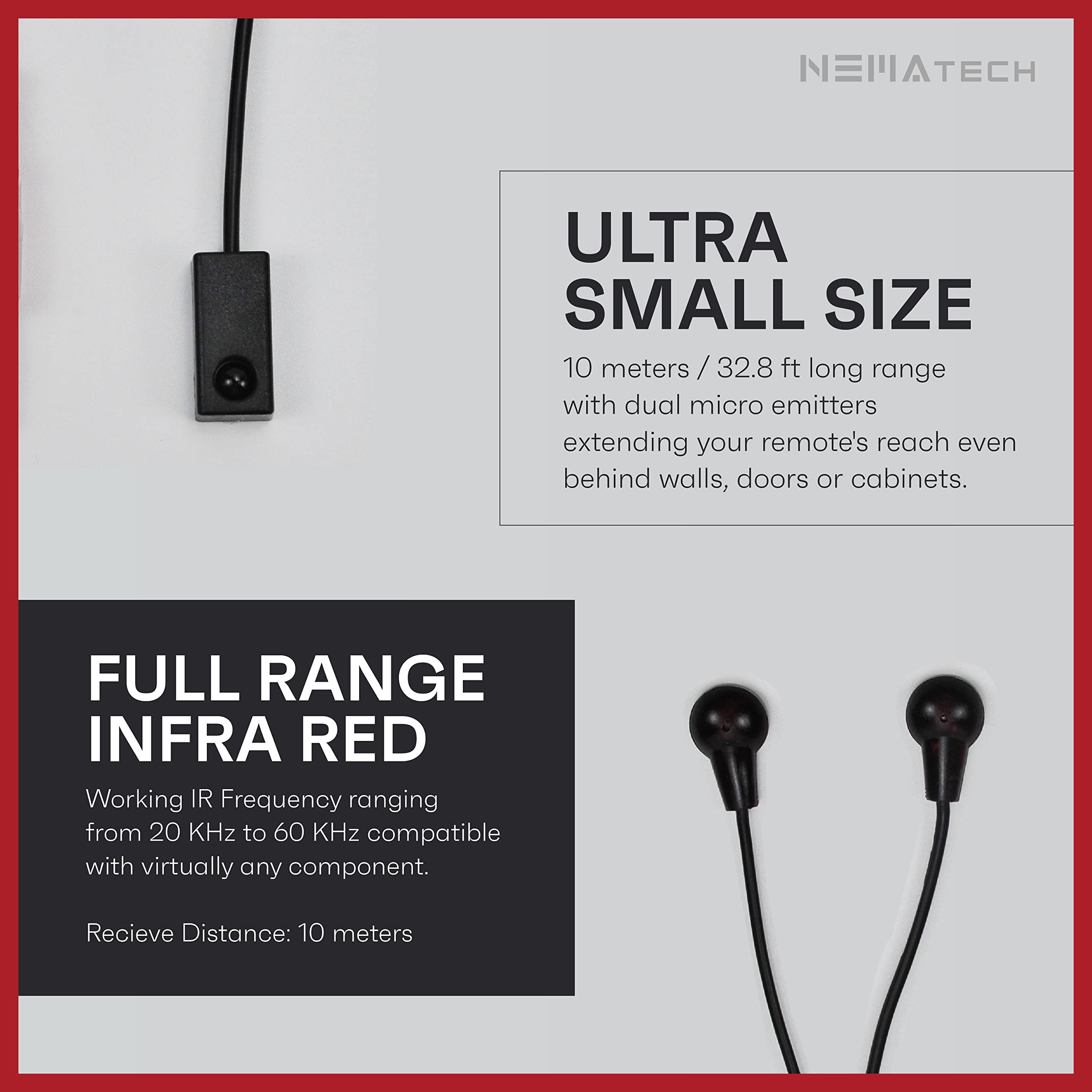 NemaTech Premium Multi-Room Remote Control IR Extender and Repeater Solution (USB Powered)