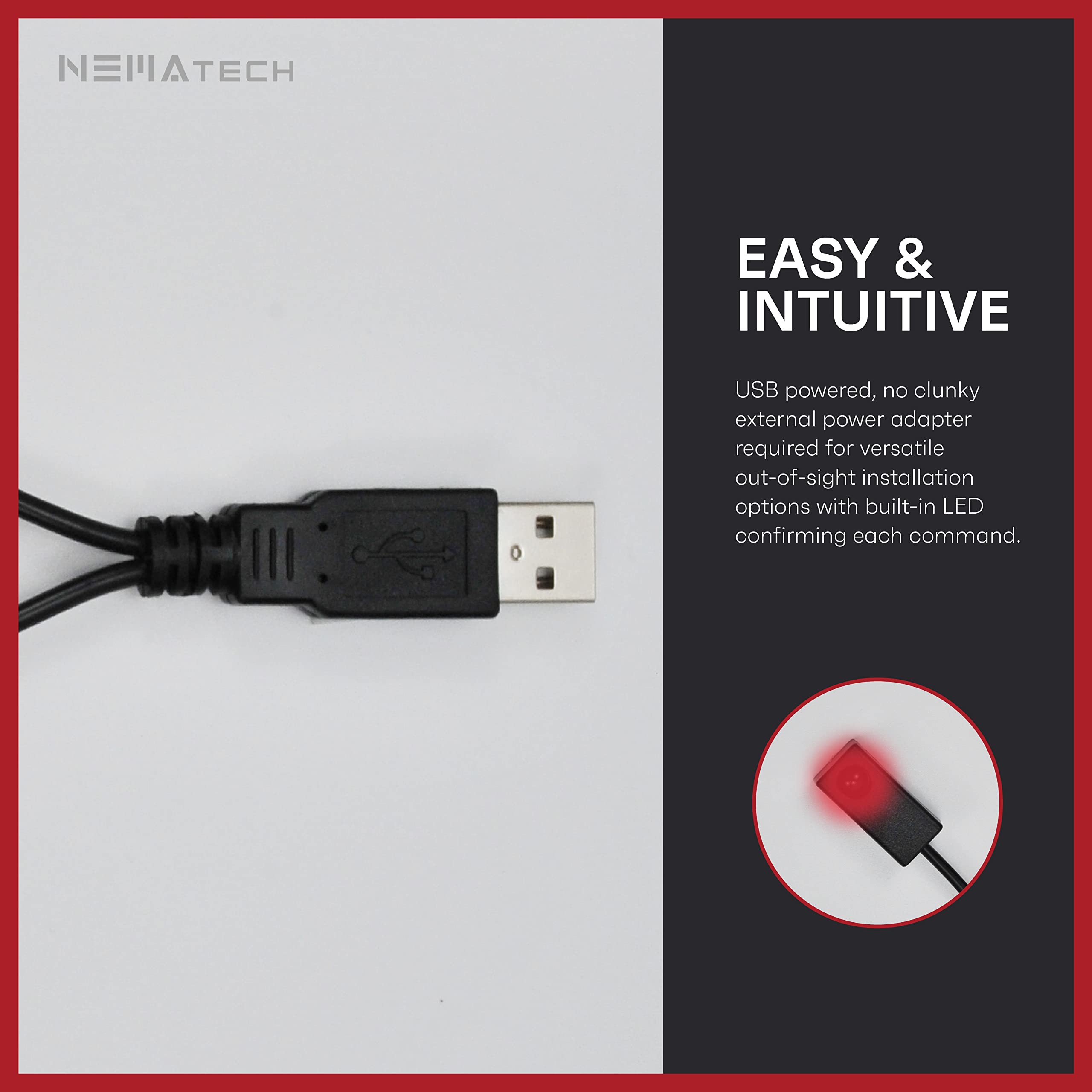 NemaTech Premium Multi-Room Remote Control IR Extender and Repeater Solution (USB Powered)