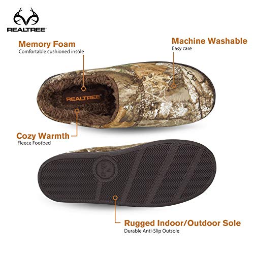 Realtree Boy's Memory Foam Moccasin House Slipper Indoor/Outdoor, Camo Clog, Small