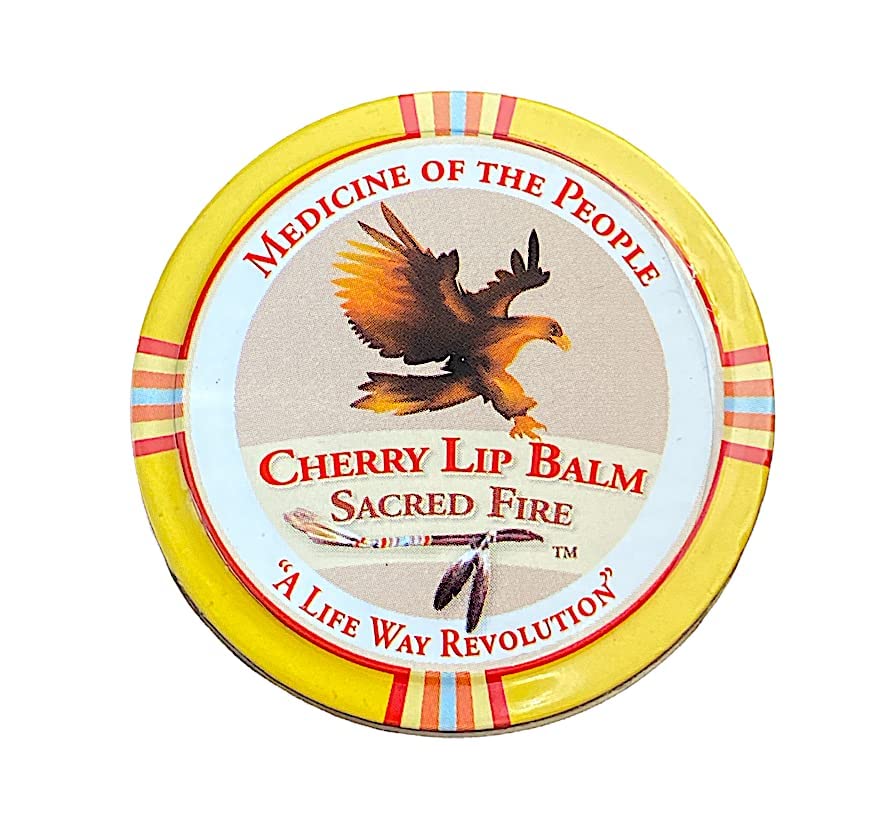 3 Tins of Navajo Medicine Of The People Cherry Lip Balm - Sacred Fire - 0.75 oz Each - Christmas Stocking Stuffer - Powwow