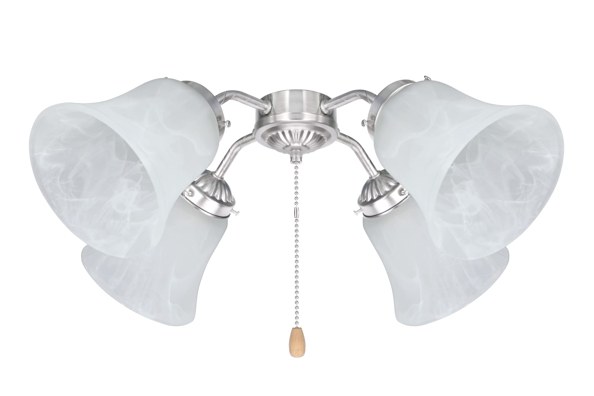 Aspen Creative 23030-4A Transitional Alabaster Bell Shape Ceiling Fan Glass Shade 2-1/8" Fitter, 4-3/4" D x 4-3/4" H, 4 Pack