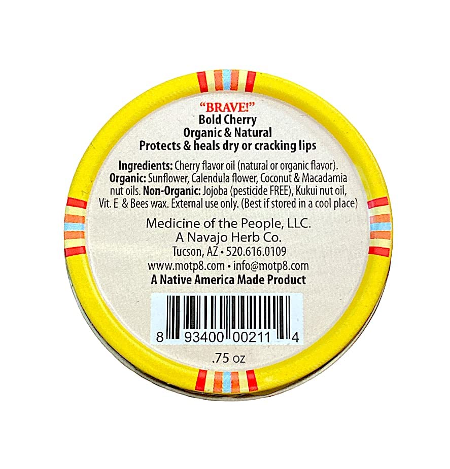 3 Tins of Navajo Medicine Of The People Cherry Lip Balm - Sacred Fire - 0.75 oz Each - Christmas Stocking Stuffer - Powwow