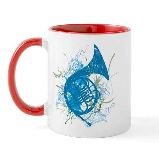 CafePress Cool Grunge French Horn Mug Ceramic Coffee Mug, Tea Cup 11 oz