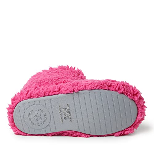 Dearfoams Kids Tate Washable Fuzzy Bootie Slipper, Paradise Pink, US 7-8 Unisex Toddler