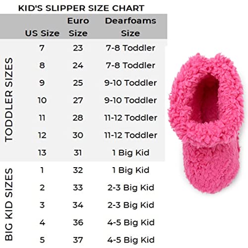 Dearfoams Kids Tate Washable Fuzzy Bootie Slipper, Paradise Pink, US 7-8 Unisex Toddler