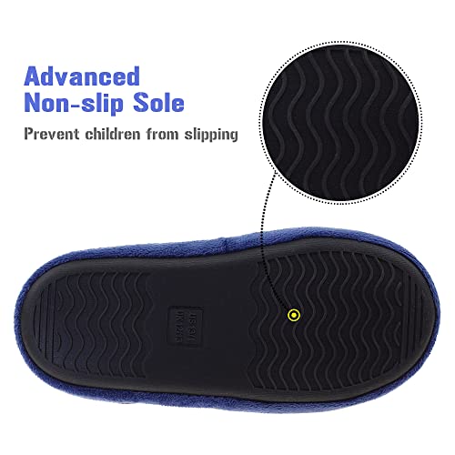 LA PLAGE Boys Slippers for Little Kid Winter Warm Indoor Slip-on Slippers Size 9-10 US Dinosaur