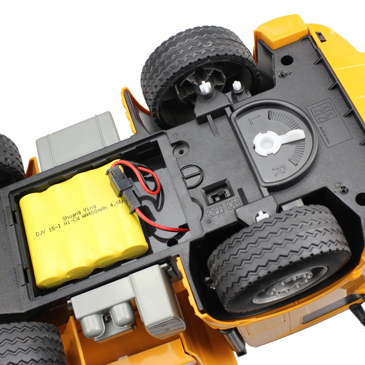 fisca Remote Control Truck, 1/20 Scale 6 Channel 2.4Ghz RC Dump Truck Construction Vehicle Toy with LED Lights and Simulation Sound for Kids