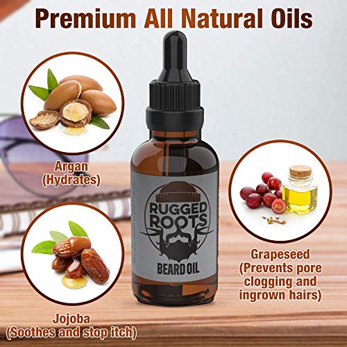 Rugged Roots Beard Oil-Honest Premium Beard Care-Great for Dry Itchy Beard-Soften, Soothe with All Natural Oils- Thoughtful Stocking Stuffers for Men (Vanilla Coffee)