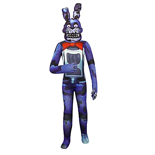 Brigcalki Five Nights Costumes Outfits for boys Scary Halloween Cosplay Bodysuit Purple-1 6-7 Years