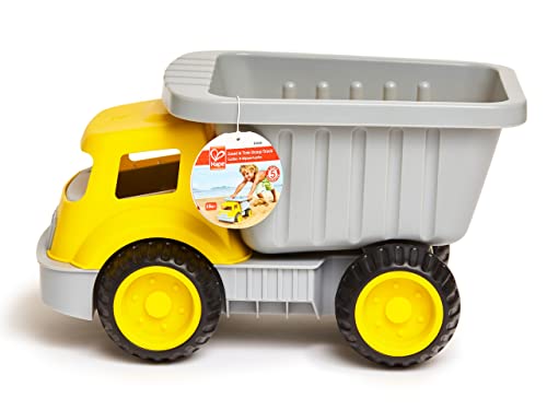Hape Load & Tote 14.4" Dump Truck| Outdoor & Indoor Vehicle Beach Sand Toy for Toddlers 18M+
