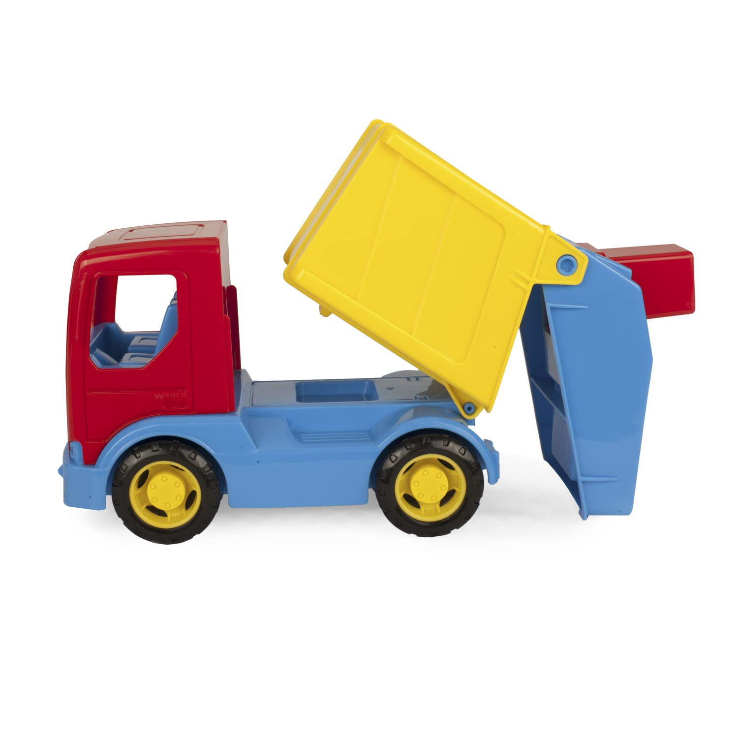 Wader 35311 tech Truck Lkw 35311-Tech Garbage, Sturdy Moving Container, Approx. 26 x 11.5 x 15 cm, from 12 Months, Ideal as a Gift for Creative Play, Multicoloured