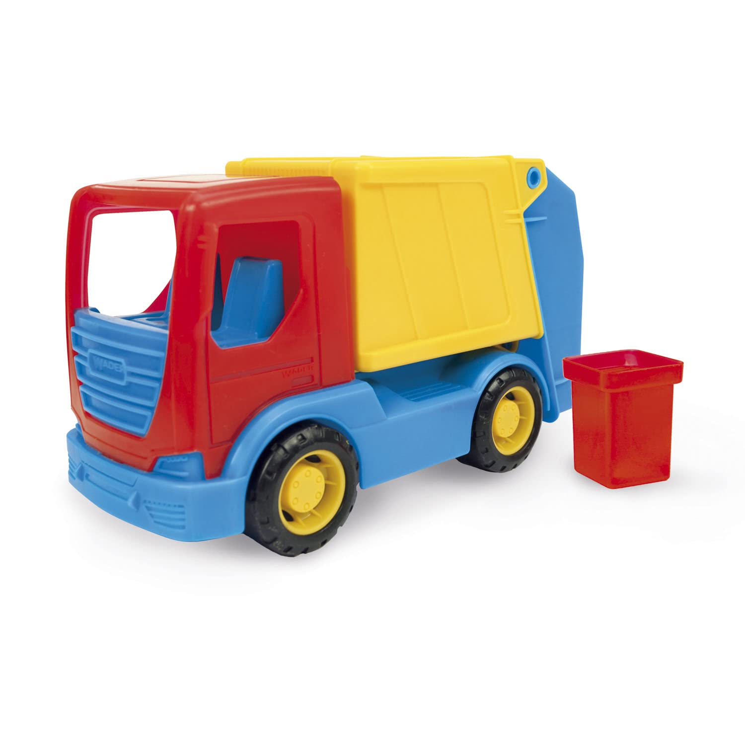 Wader 35311 tech Truck Lkw 35311-Tech Garbage, Sturdy Moving Container, Approx. 26 x 11.5 x 15 cm, from 12 Months, Ideal as a Gift for Creative Play, Multicoloured