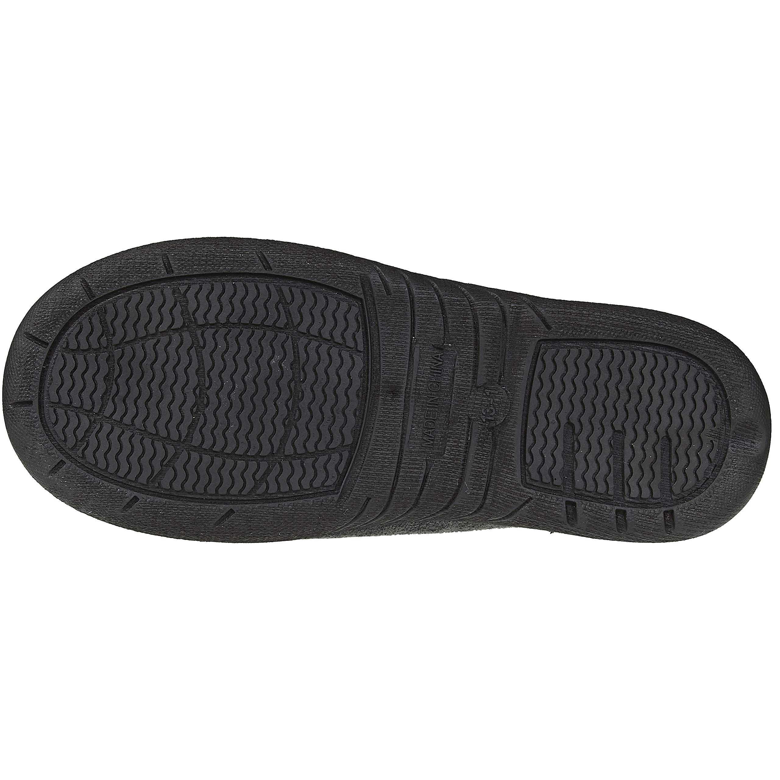 Skysole Kids Boys Fleece A-Line Slippers with Rugged Outsoles Black/Grey Size 6