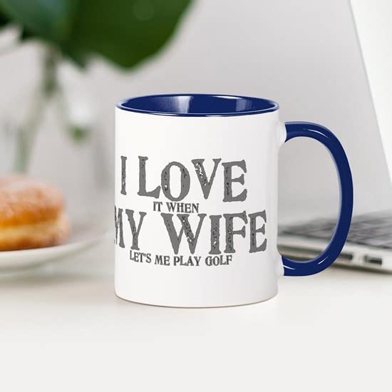 CafePress I Love My Wife Golf Funny Mug Ceramic Coffee Mug, Tea Cup 11 oz