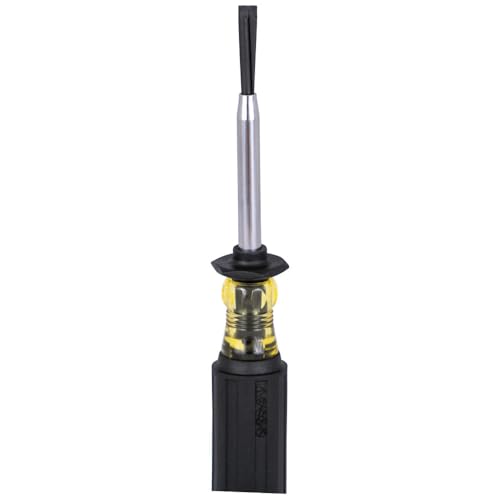 Klein Tools 85153K Slotted Screw-Holding Screwdriver Set, 3/16-Inch, 1/4-Inch Split-Blade Flat Head Driver, Positive Gripping Action, 2-Piece