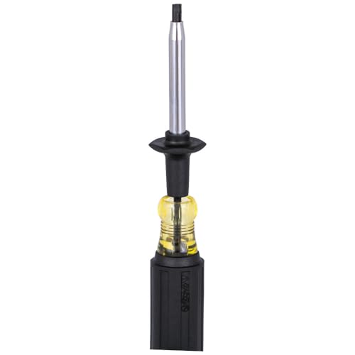 Klein Tools 85153K Slotted Screw-Holding Screwdriver Set, 3/16-Inch, 1/4-Inch Split-Blade Flat Head Driver, Positive Gripping Action, 2-Piece