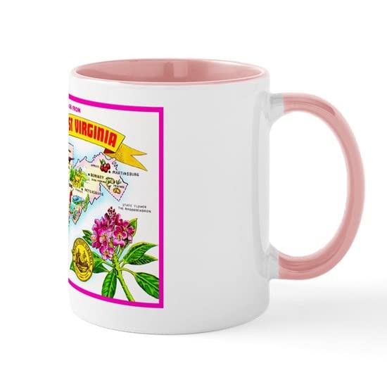 CafePress West Virginia Map Greetings Mug Ceramic Coffee Mug, Tea Cup 11 oz