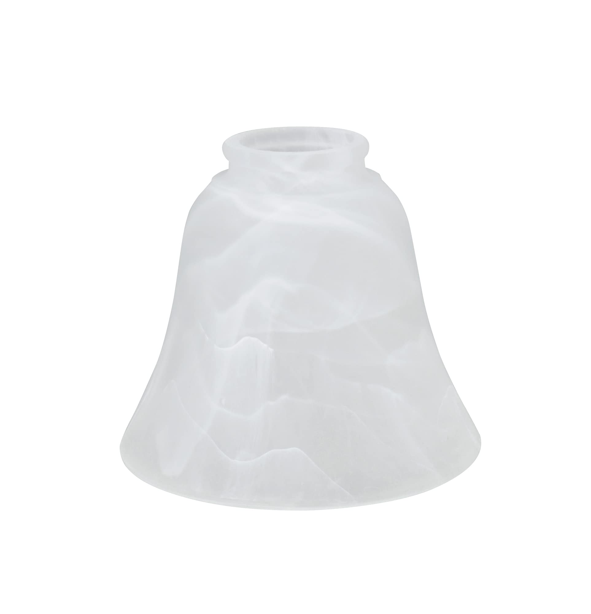 Aspen Creative 23027-4A Transitional Alabaster Bell Shape Ceiling Fan Glass Shade.2-1/8"Fitter.Size:5-3/8"D x 4-3/4"H.4Pcs/Pack