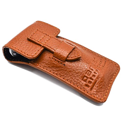 Parker Safety Razor, Gillette Venus Compatible Women’s Travel Sized Triple Blade Razor – Includes Saddle Brown Leather Razor Travel Case & One Cartridge