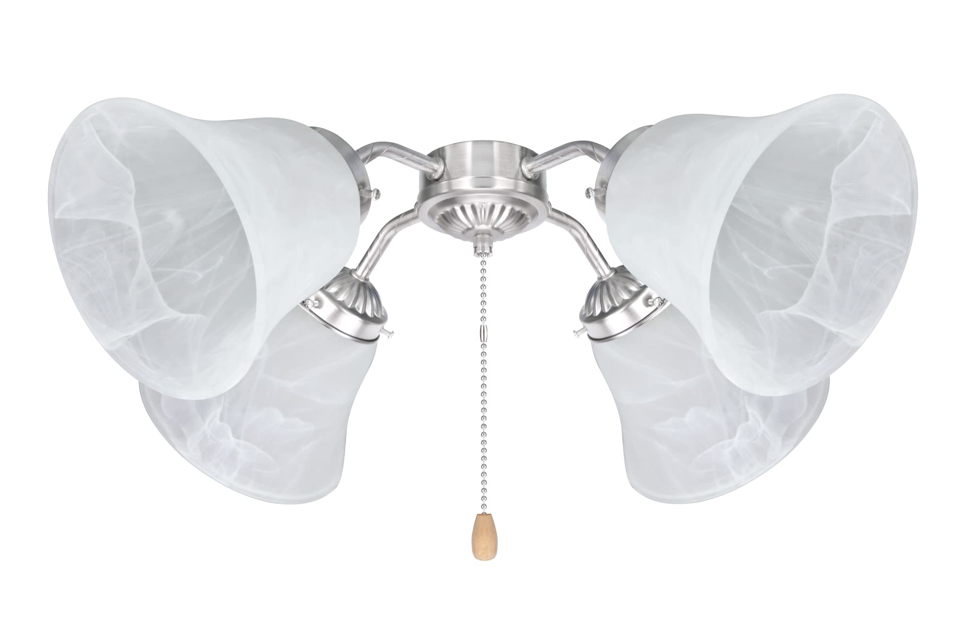 Aspen Creative 23027-4A Transitional Alabaster Bell Shape Ceiling Fan Glass Shade.2-1/8"Fitter.Size:5-3/8"D x 4-3/4"H.4Pcs/Pack