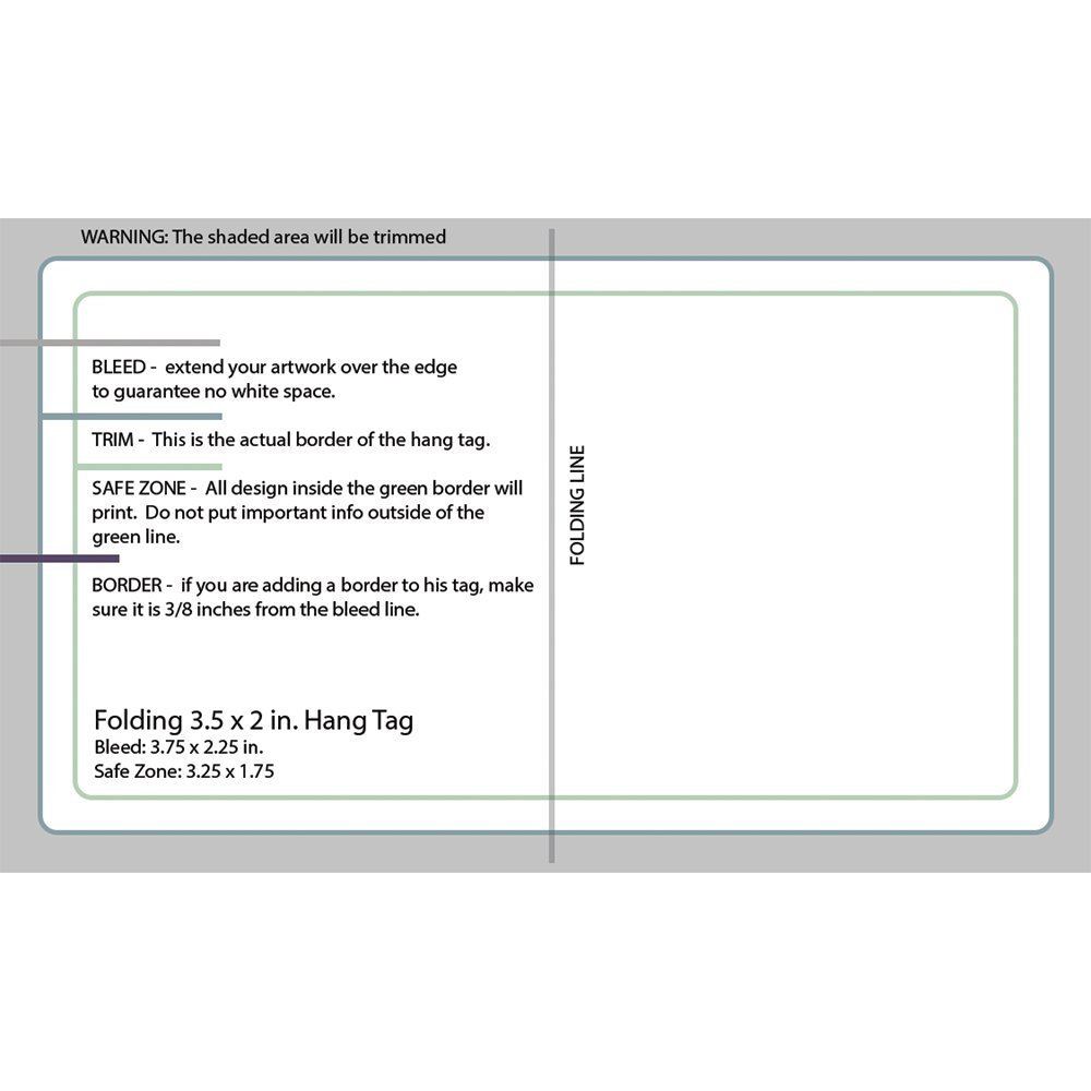 80 Printable White Cardstock Folding Hang Tags with Holes, 3.5 x 2 Inches, Two-Sided Personalize and Custom Tags