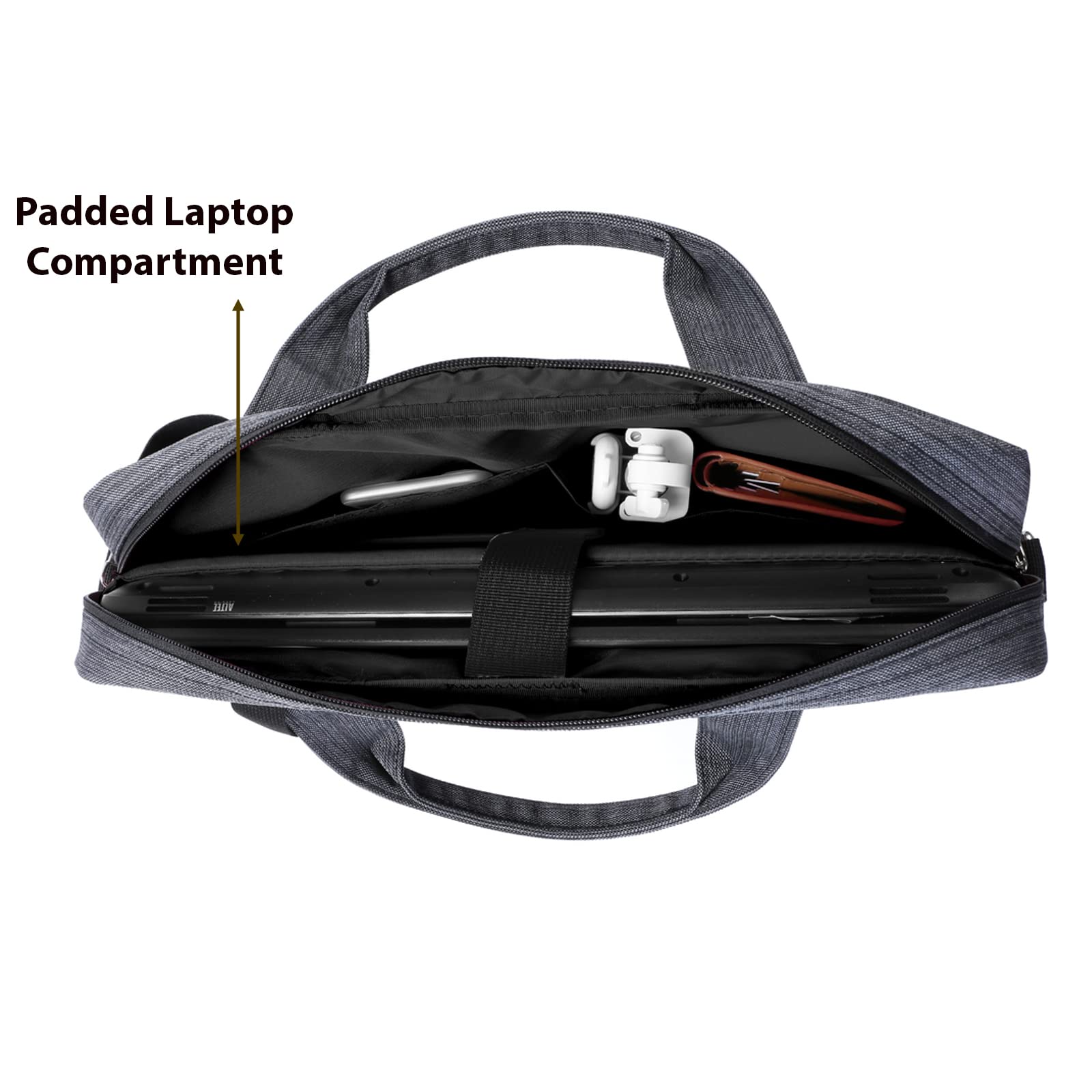 slim water resistant durable nylon smart stylish briefcase messenger shoulder bag for proart studiobook, legion y540, msi raider, gram 16
