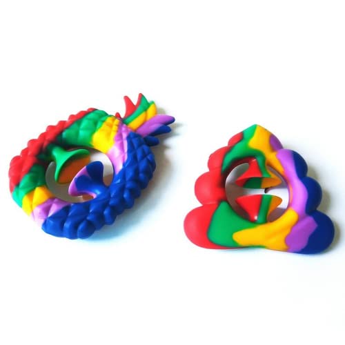 JIBIACB Stress Relief Sensory Gift Pop Fidget Sensory Toys,Stress Reliever Silicone Toy Unique Kids & Adults Christmas Stocking Stuffer Idea, Best Teenage Girl, Teen Boy & Tweens Present (D 2PACK)