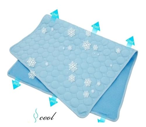 ITOMEN Pet Bed Pet Mat Breathable Washable Pad Dog Cat Blanket Kennel Crate and Bed Sleeping Ice Silk Comfort (Color : Light Blue, Size : XS 40x30 cm)