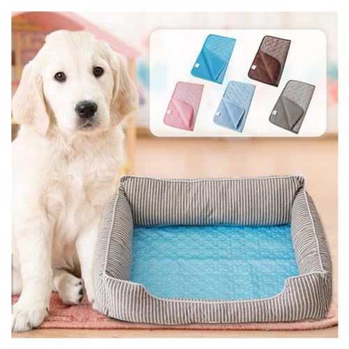 ITOMEN Pet Bed Pet Mat Breathable Washable Pad Dog Cat Blanket Kennel Crate and Bed Sleeping Ice Silk Comfort (Color : Light Blue, Size : XS 40x30 cm)