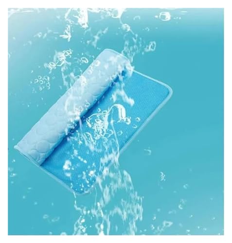 ITOMEN Pet Bed Pet Mat Breathable Washable Pad Dog Cat Blanket Kennel Crate and Bed Sleeping Ice Silk Comfort (Color : Light Blue, Size : XS 40x30 cm)