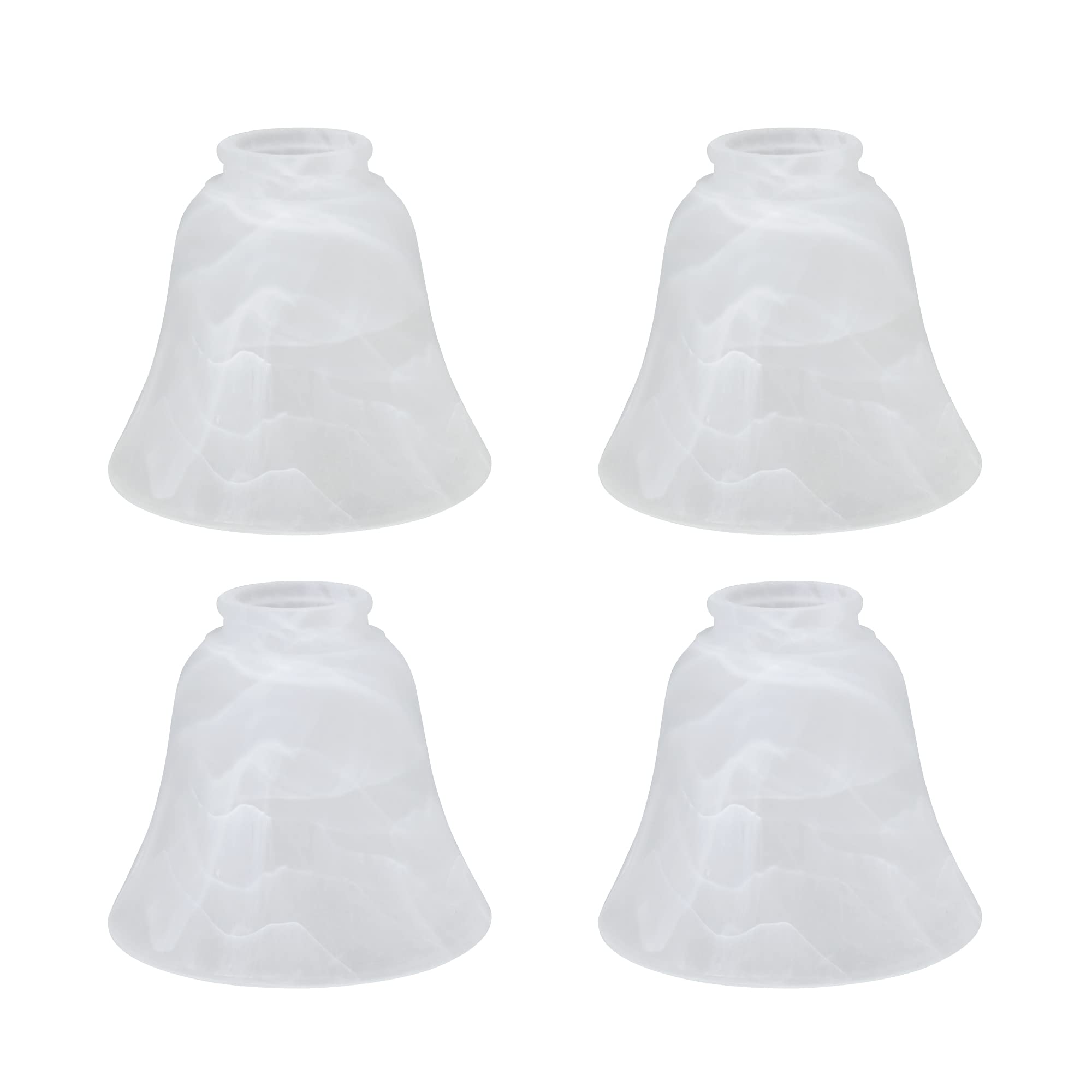 Aspen Creative 23027-4A Transitional Alabaster Bell Shape Ceiling Fan Glass Shade.2-1/8"Fitter.Size:5-3/8"D x 4-3/4"H.4Pcs/Pack