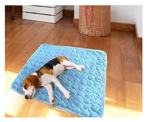 ITOMEN Pet Bed Pet Mat Breathable Washable Pad Dog Cat Blanket Kennel Crate and Bed Sleeping Ice Silk Comfort (Color : Light Blue, Size : XS 40x30 cm)