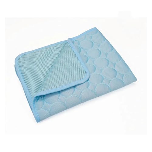 ITOMEN Pet Bed Pet Mat Breathable Washable Pad Dog Cat Blanket Kennel Crate and Bed Sleeping Ice Silk Comfort (Color : Light Blue, Size : XS 40x30 cm)