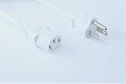[UL Listed] OMNIHIL White 8 Feet Long AC Power Cord Compatible with Zebra ZM400