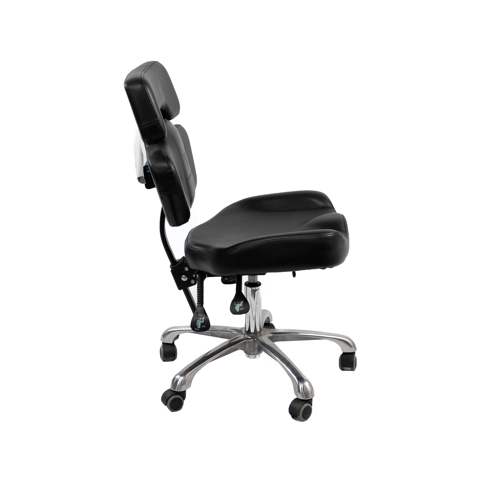TULLY Tattoo Master Chair Heavy Duty Metal Rolling Base Professional Hydraulic Stool Adjustable Height 18”-24”, Black