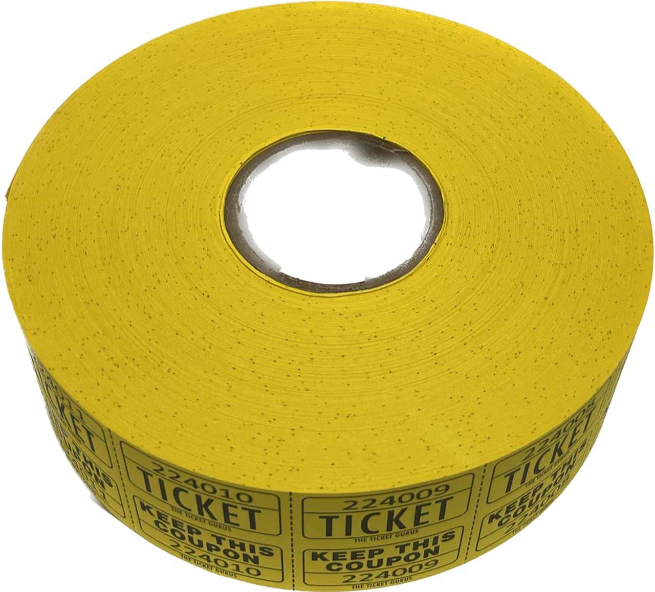 The Ticket Gurus-Raffle Tickets (4 Rolls of 2000 Large Number) 8,000 Total 50/50 Raffle Ticket-4 Yellow Rolls