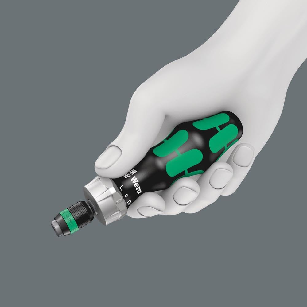 WERA - 5051040001 Kraftform Kompakt 60 Ra Ratchet Screwdriver & Long PZ, Ph, TX, Hex Bits, 051040
