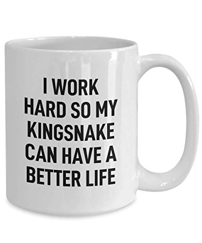 Kingsnake Coffee Mug I Work Hard for My Pet Gag Mug for Animal Lovers Tea Cup for Men and Women