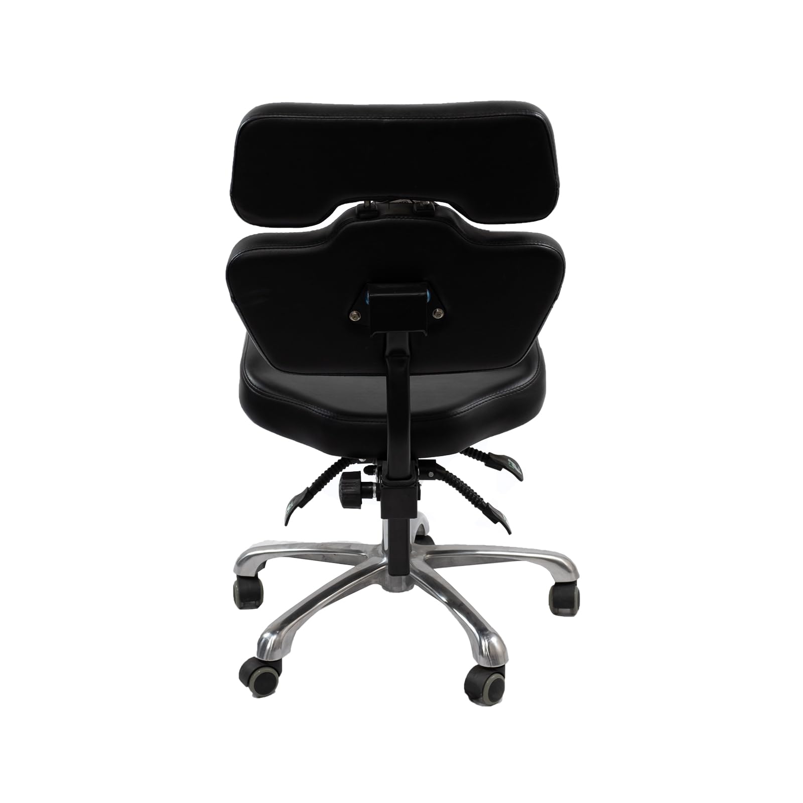 TULLY Tattoo Master Chair Heavy Duty Metal Rolling Base Professional Hydraulic Stool Adjustable Height 18”-24”, Black