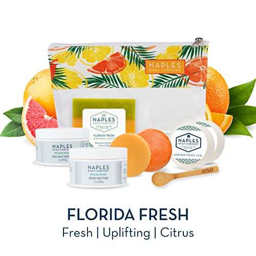 Naples Soap Company Cult Classics Collection Gift Set β Natural Soap, Body Butter, Sea Salt Scrub, Shampoo and Conditioner Bars β Eco-Friendly, Cruelty-Free, No Parabens or Silicones β Florida Fresh