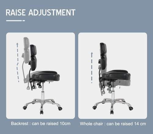 TULLY Tattoo Master Chair Heavy Duty Metal Rolling Base Professional Hydraulic Stool Adjustable Height 18”-24”, Black