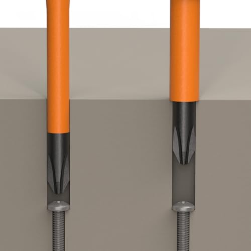 Klein Tools 32286 Insulated Screwdriver, 2-in-1 Screwdriver Set with Flip Blade, #1 Phillips and 3/16-Inch Slotted Tips, Double-Ended Blades