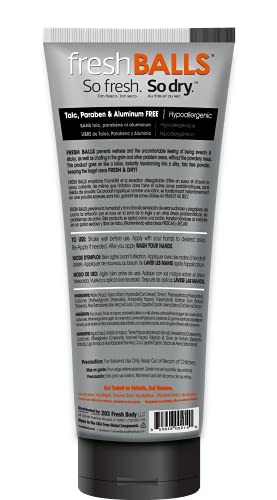 Fresh Balls Anti-Chafing Cream for Men, 3.4oz + Asswipes, 45ct Bundle with Anti-Monkey Butt Anti-Chafing Powder, 6oz